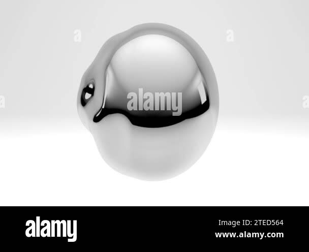 Deformed metalic sphere. Seamless loop. 3D animation. Ideal for use as ...