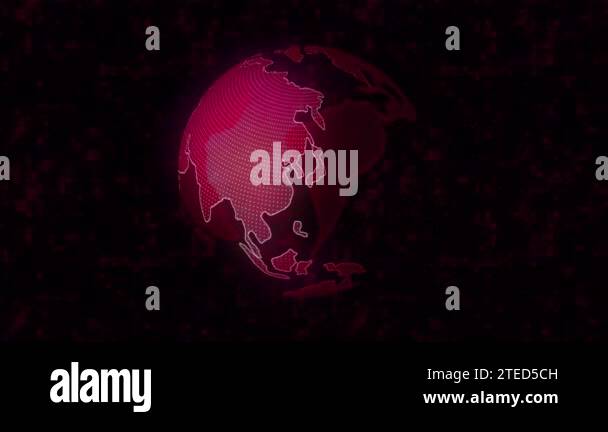 Color hologram of planet earth. Motion. Virtual hologram of planet on black background with ...