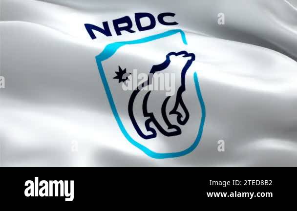 NRDC logo. National 3d Natural Resources Defense Council logo waving. Sign of NRDC seamless ...