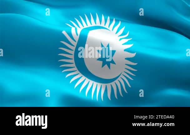 Turkic countries logo. National 3d Turkic Council logo waving. Sign of ...