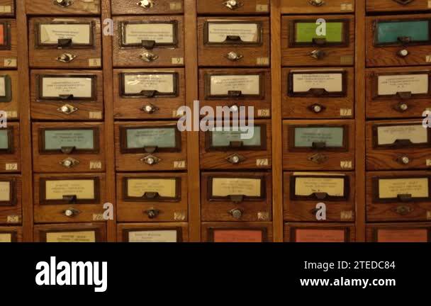 Antique library card catalog drawers Stock Videos & Footage - HD and 4K ...