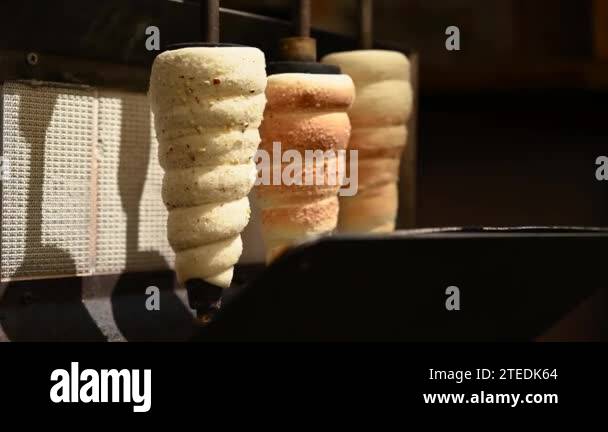 National Czech trdelnik sweet delicacy that is prepared on the street ...