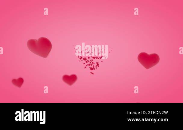 Festive 3d animation of the appearance of a large heart from many ...