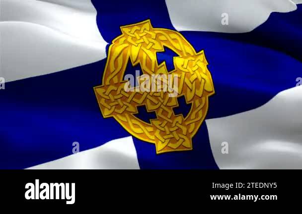 Britain Protestant Flag Animation background video waving in wind ...