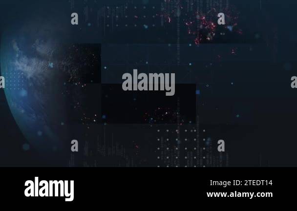 Glitch Earth title background. Outer space Earth cinematics background ...