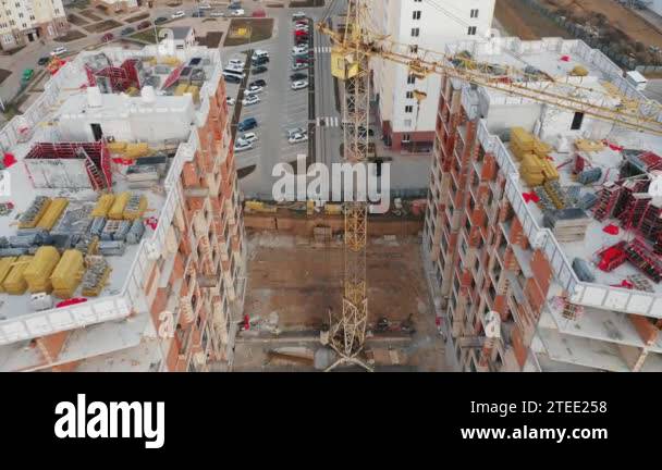 Construction site with new residential area residential buildings Stock ...