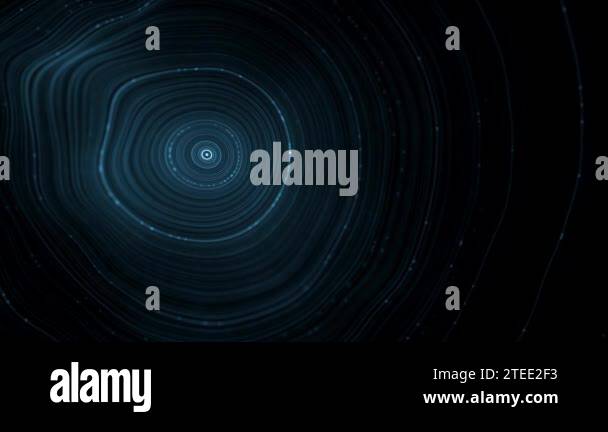 Abstract Digital Concentric Rings And Data Lines Loop/ 4k animation of an abstract wallpaper ...