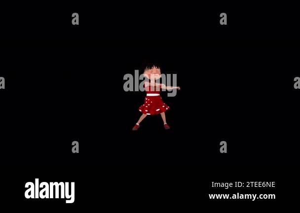 Cute Little Girl Dancing animation Stock Video Footage - Alamy