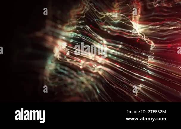 Abstract Glowing Light Strings Background Looping With Depth Of Field