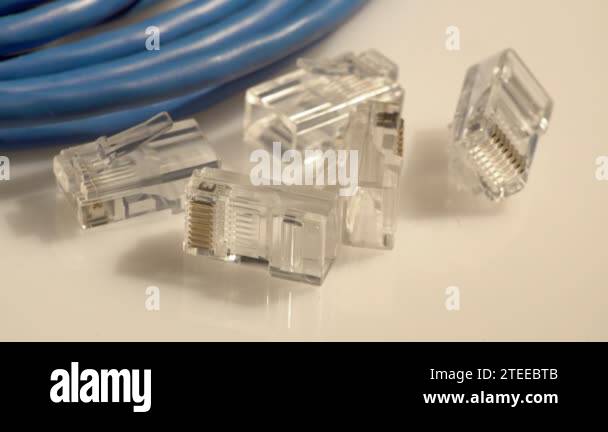 Computer network cables and connector jacks Stock Video Footage - Alamy