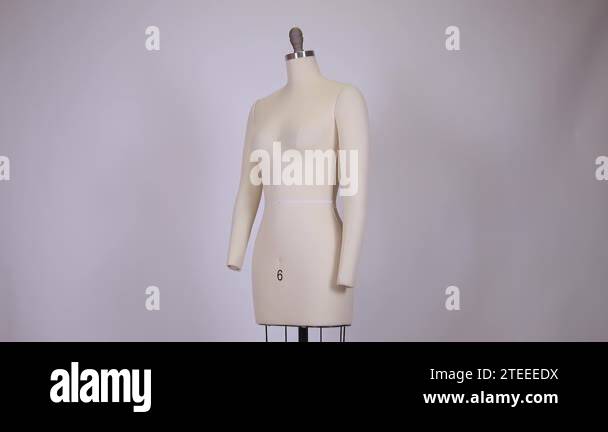 close up of a fabric and metallic vintage dummy dress mannequin ...