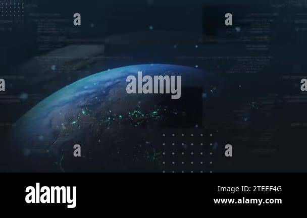 Glitch Earth title background. Outer space Earth cinematics background ...