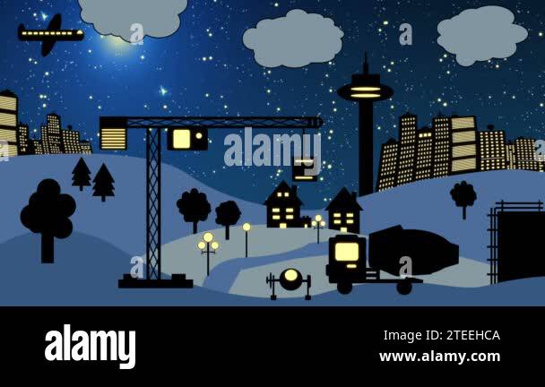 Night cartoon Stock Videos & Footage - HD and 4K Video Clips - Alamy
