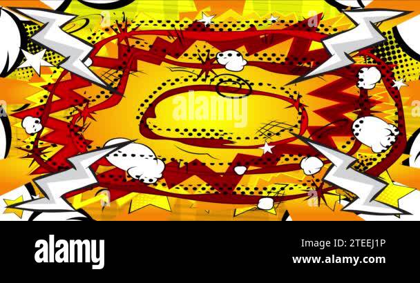 White Screen From Yellow and Red Comic Book Background. Motion poster ...