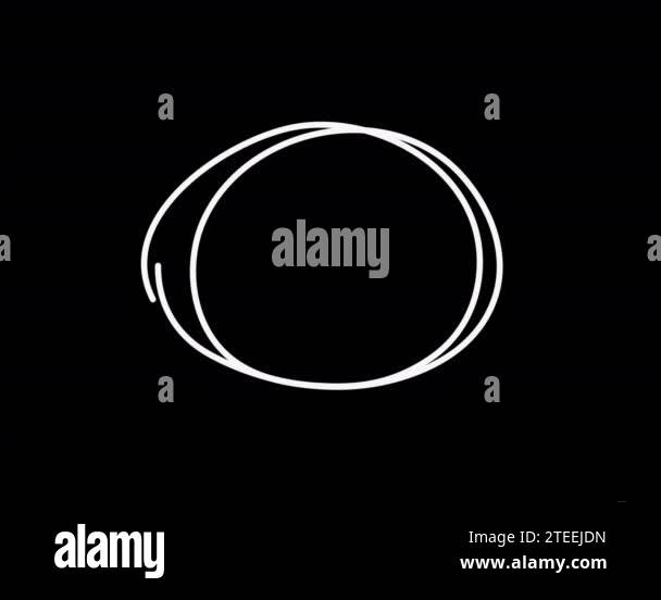 Animation Hand drawing circle highlight and delete with scribbles style ...