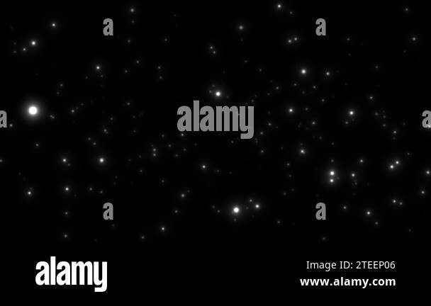 Abstract blurred glow particle dust flowing on black background ...