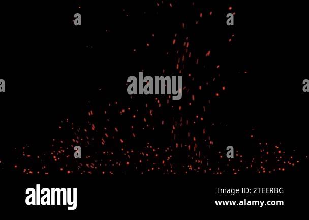 Glowing flying ember, burning ash particles. Hot fire sparks isolated ...