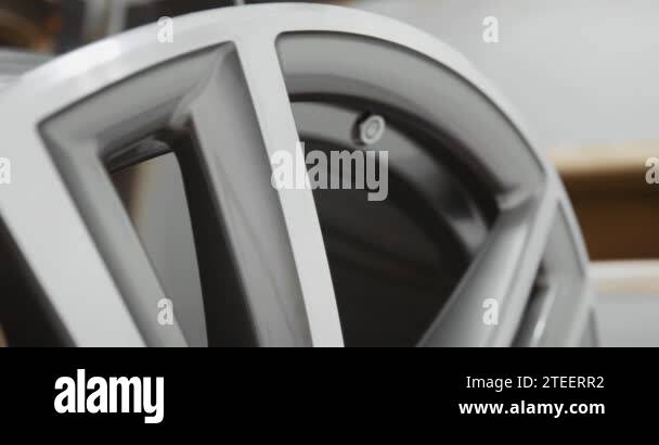 Close up focus rack of the finished diamond cut and powdercoated wheel ...