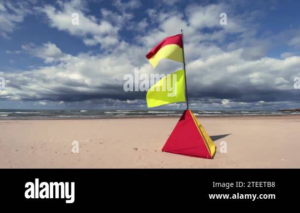 Sea safety warning flags surf safety flags Stock Videos & Footage - HD ...