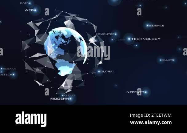 Smart city dot point connect with line, connection technology metaverse ...