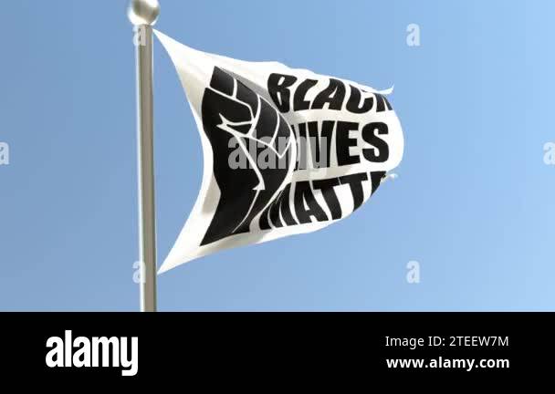 BLM flag waving in the wind. Black lives matter symbol Stock Video ...