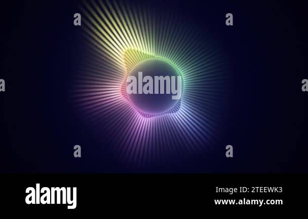 Loopable rainbow colored VJ motion graphics, audio vu meter spectrum ...