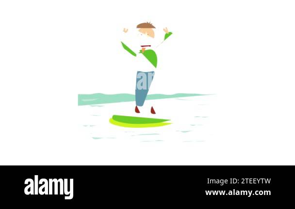 Hydrophobia concept, cartoon illustration Stock Video Footage - Alamy