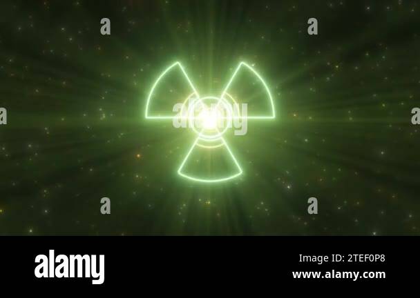 Radioactive Symbol Radiation Warning Sign Glowing Neon Lights Tunnel ...