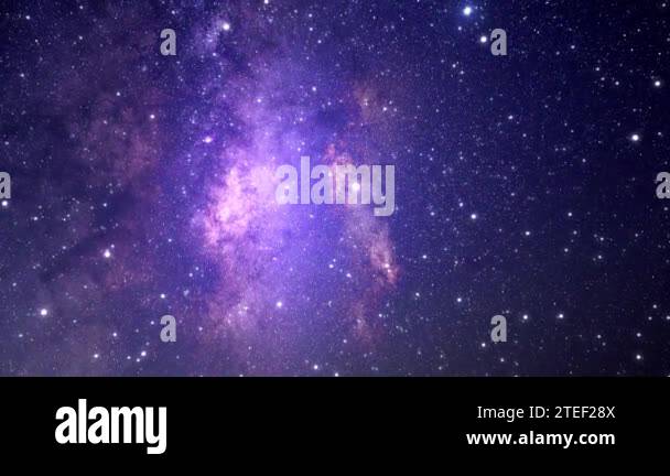 Intergalactic travel through neon glowing clusters of stars and ...