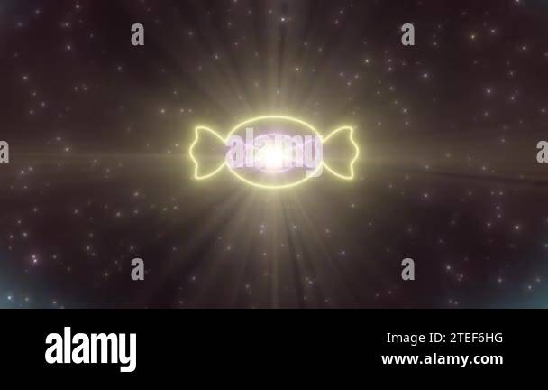 Candy Sweet Shape Outline of Bright Glow Particles Neon Lights Tunnel ...