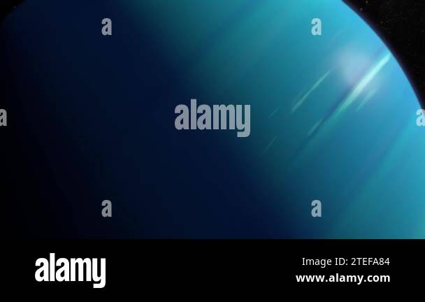 Fly around the Uranus in Space in orbit features a beautiful motion ...
