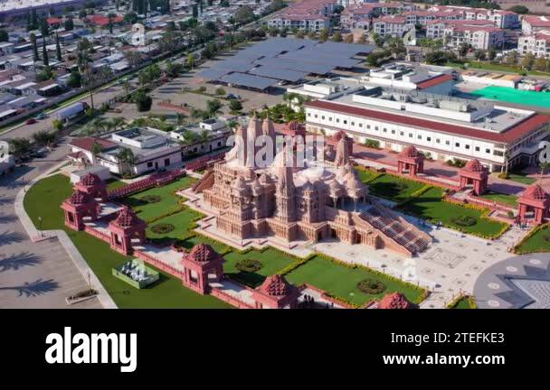 BAPS Shri Swaminarayan Mandir Hindu temple in Chino CA Stock Video ...