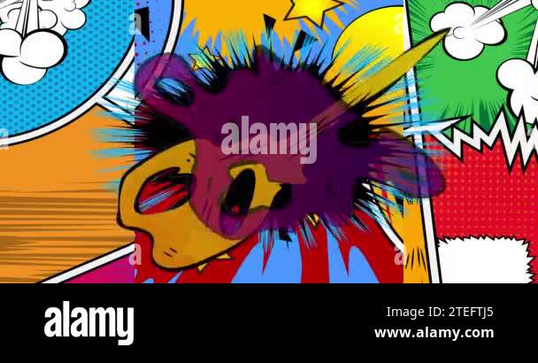 Comic Book Background. Motion poster. 4k animated Comics moving ...