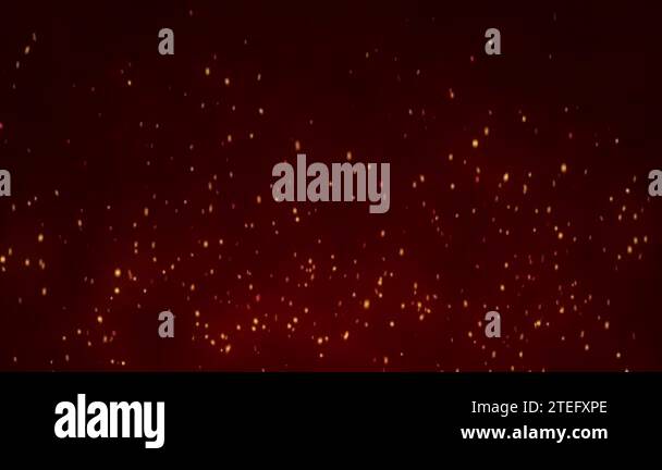 Glowing flying ember, burning ash particles. Hot fire sparks with ...