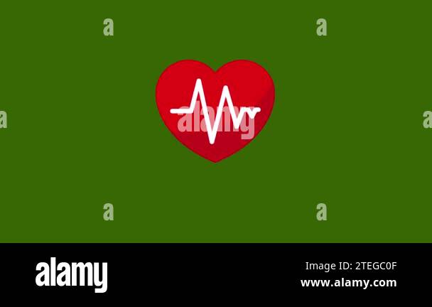 Red heart with ekg icon animation concept.cool effect. Multiple ...