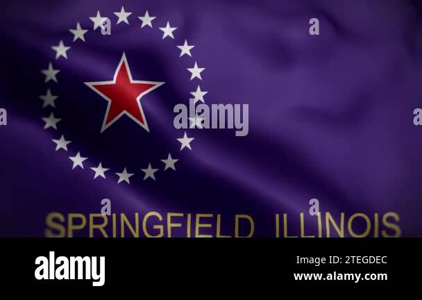 Springfield Illinois USA Flag Loop Background 4K Stock Video Footage ...
