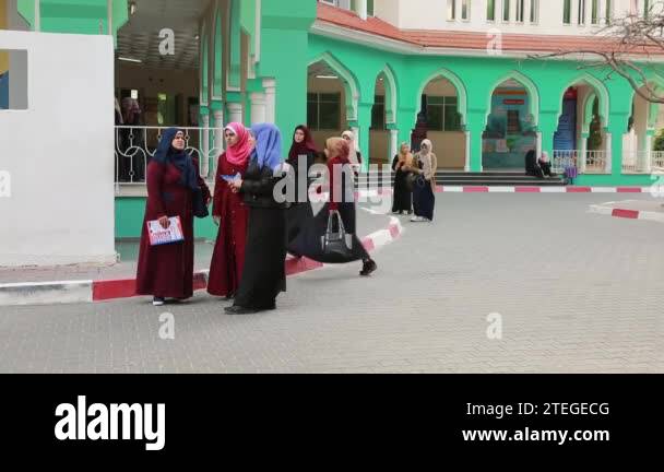 Female students at the Islamic University of Gaza in Gaza City, West ...