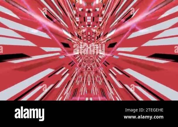 A 3D animation of an abstract endless loop in red moving back and forth ...