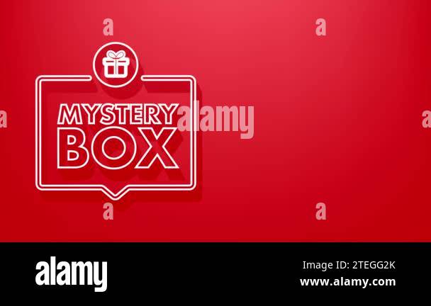 Mystery box banner. Packaging for concept design. Surprise present ...