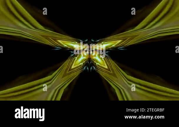 The animated footage of a golden space tunnel with glowing particles ...