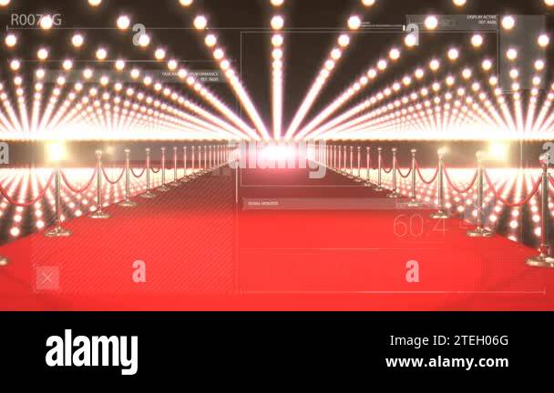Animation of digital interface over red carpet. animation of and the ...