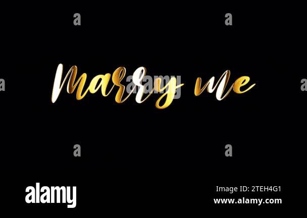 Marry Me cinematic trailer title golden text with black background ...