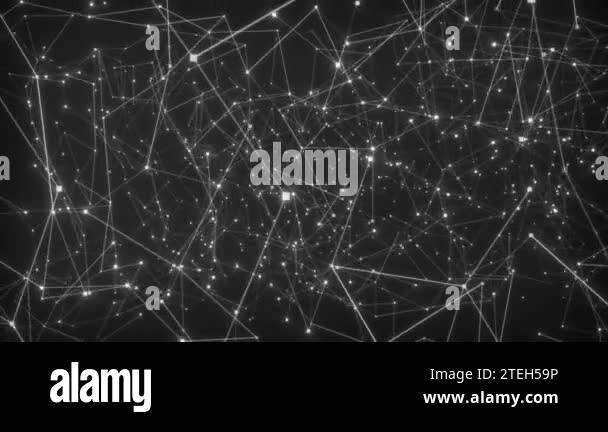 Connection in a digital world. Many squared dots connecting in a ...