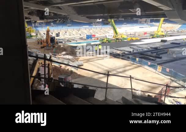 Santiago Bernabeu. Interior of the Santiago Bernabu stadium in full ...