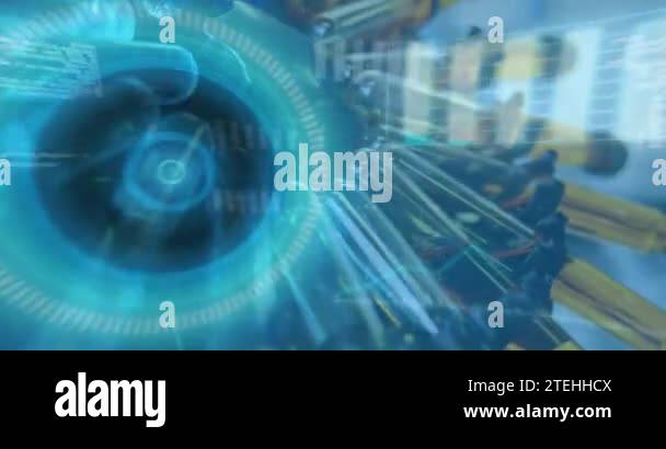 Animation of digital interface with data processing over laboratory ...