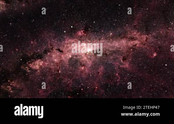 Loop Space galaxy travel exploration to glowing pink mysterious nebula ...