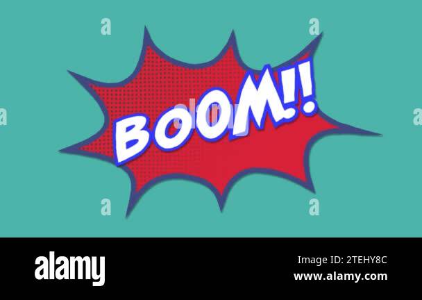 Animation of comic 5 options text over multiple comic speech bubbles ...