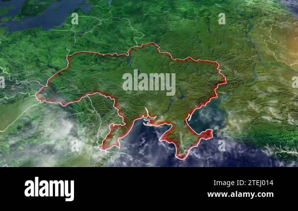 Physical map of Europe, Ukraine and borders. Borders and provinces of ...