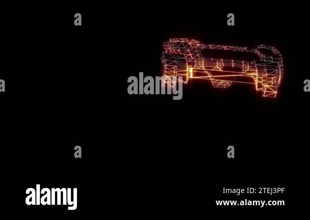 Assembling a car from animated 3D parts. Animated construction of a car ...