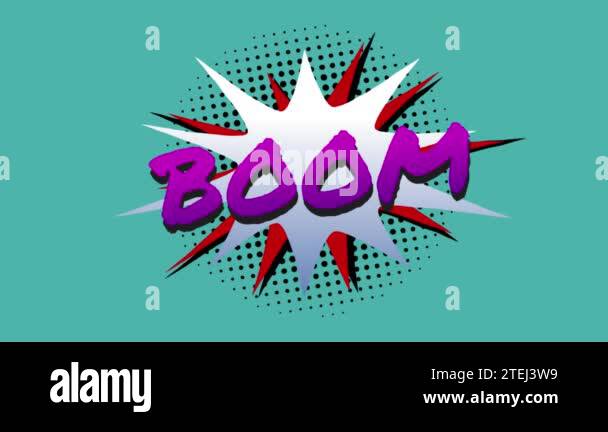 Animation of comic 5 options text over multiple comic speech bubbles ...